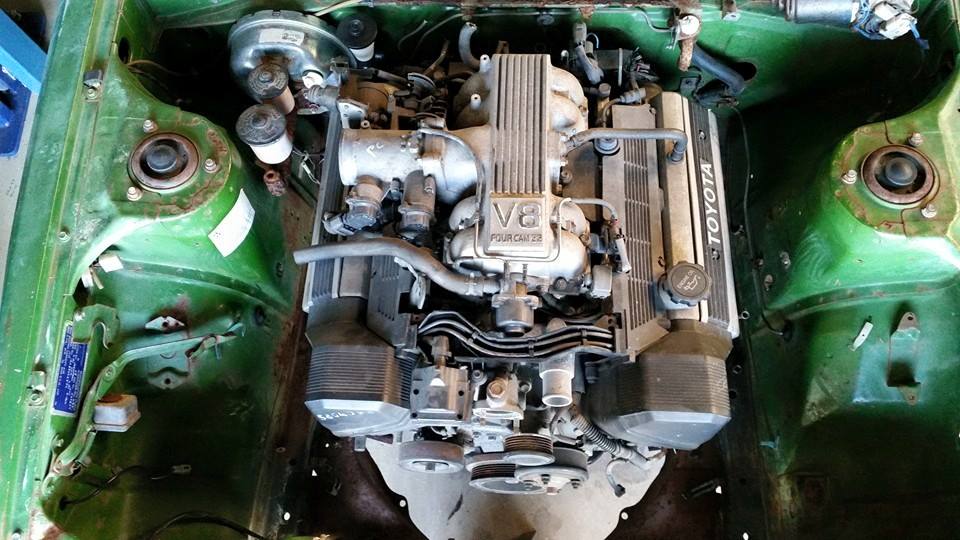 Toyota Celica RA23 RA28 1UZ 3UZ engine conversion with rack & pinion V8 ...